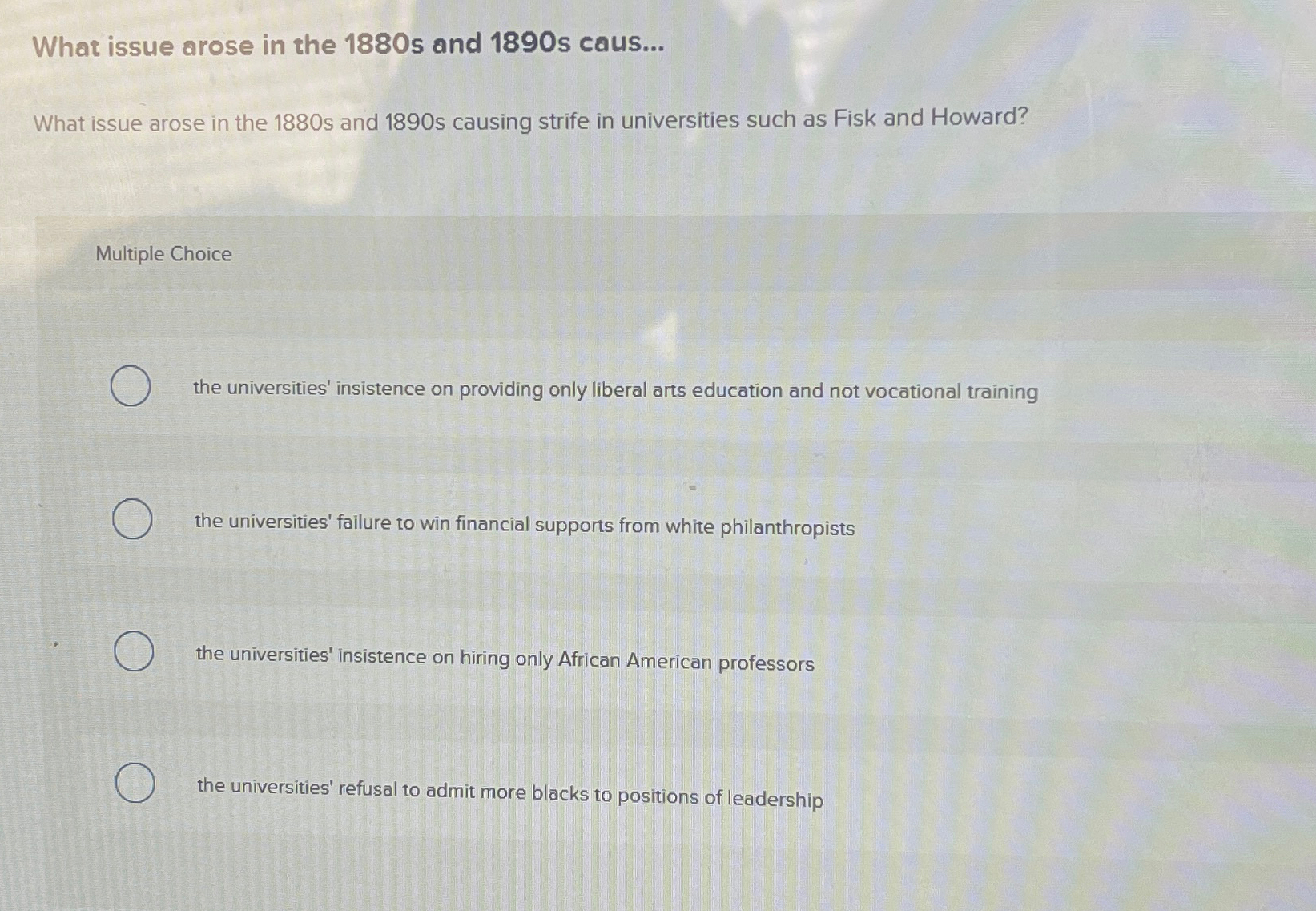 Solved What issue arose in the 1880 ﻿s and 1890 ﻿s | Chegg.com