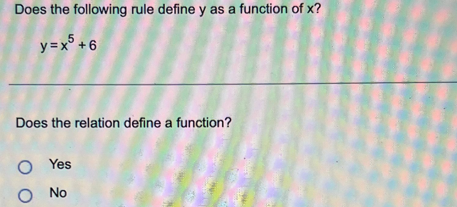 Solved Does the following rule define y ﻿as a function of | Chegg.com