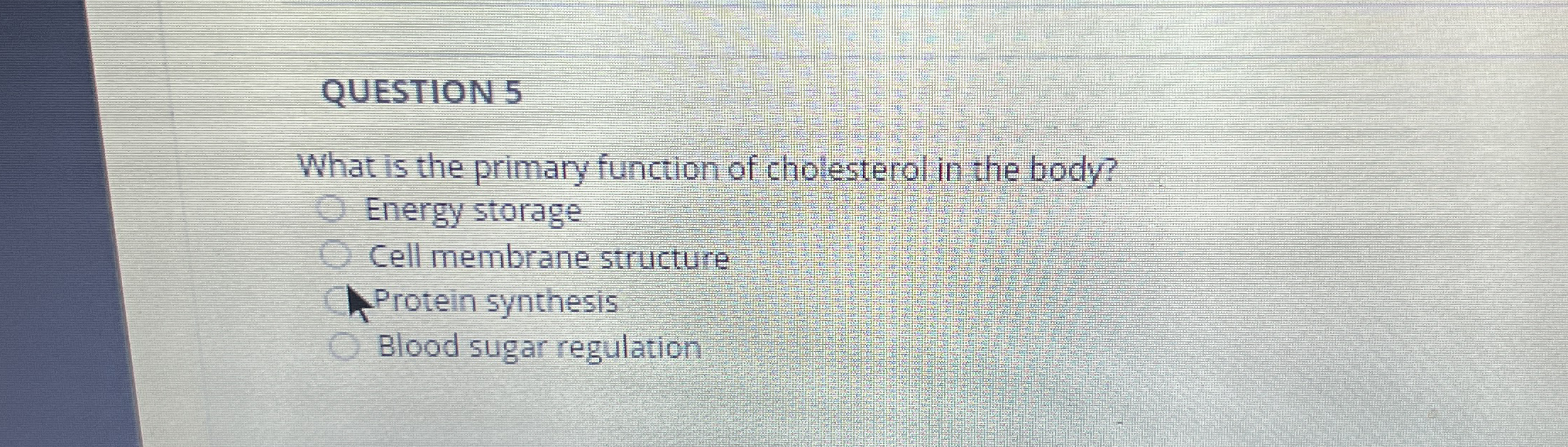 Solved QUESTION 5What is the primary function of cholesterol | Chegg.com