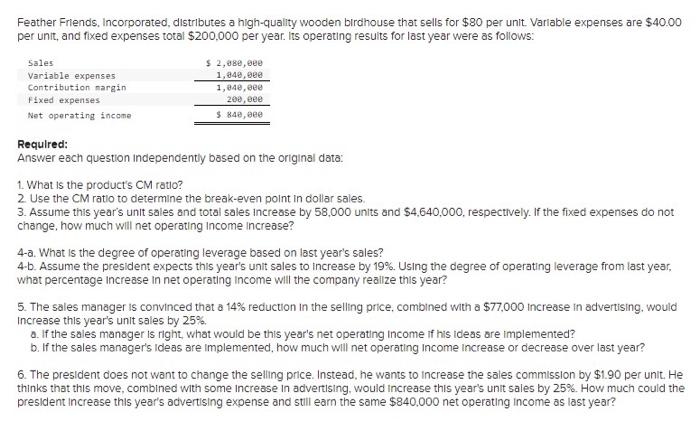Solved managerial accounting. need 5a, 5b, and 6. given for | Chegg.com