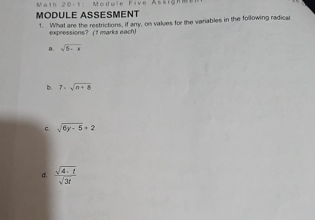 Solved MODULE ASSESMENTWhat are the restrictions, if any, on | Chegg.com