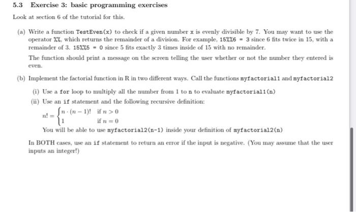 Solved 5.3 Exercise 3: basic programming exercises Look at | Chegg.com