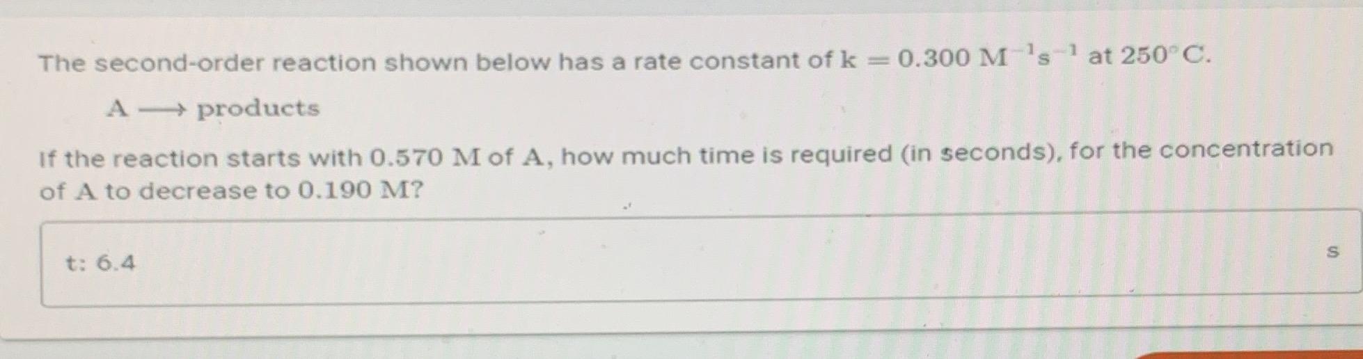 Solved The second-order reaction shown below has a rate | Chegg.com