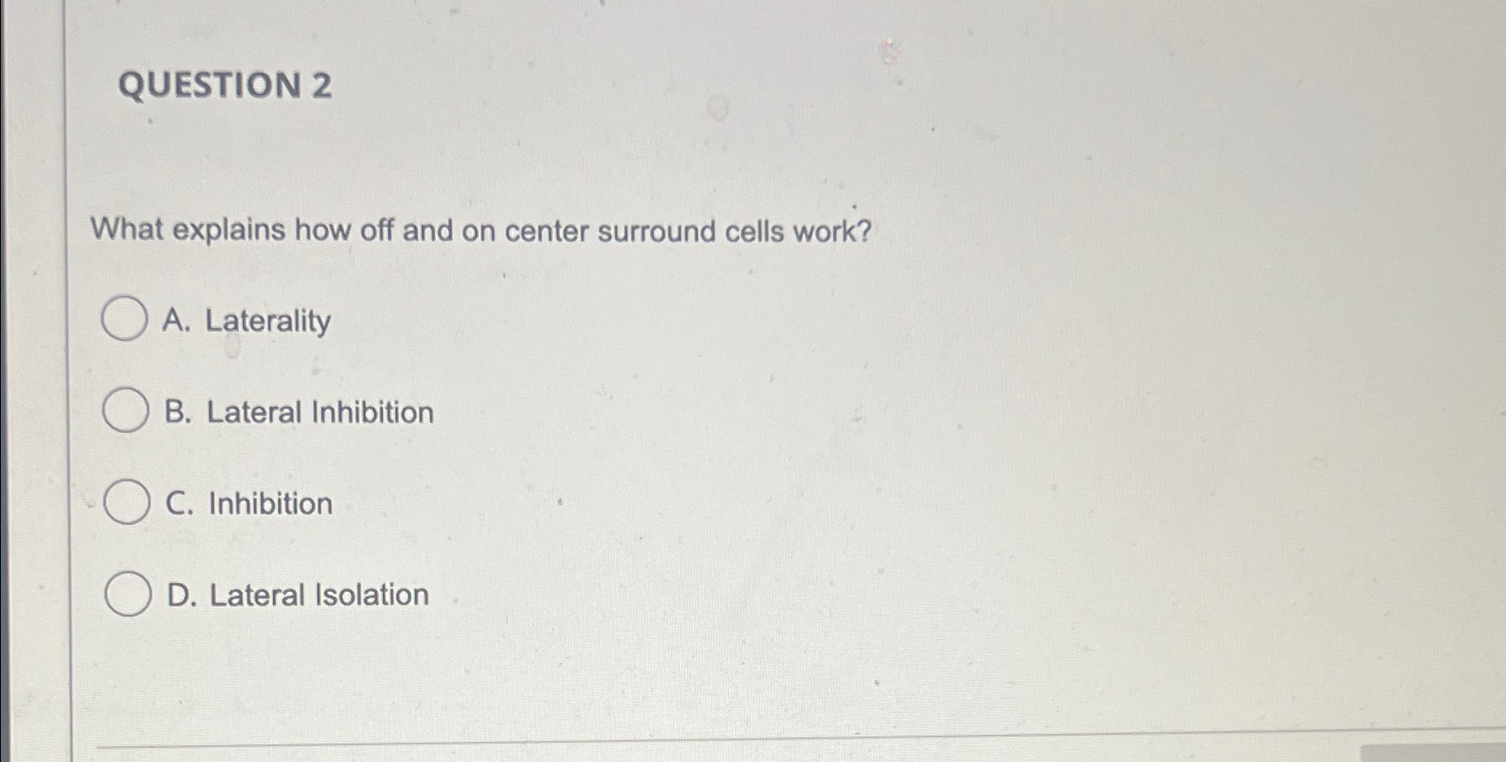 Solved QUESTION 2What explains how off and on center | Chegg.com