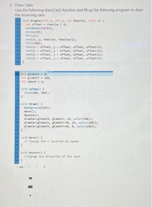 Solved makte sure the program matched the visual example on | Chegg.com