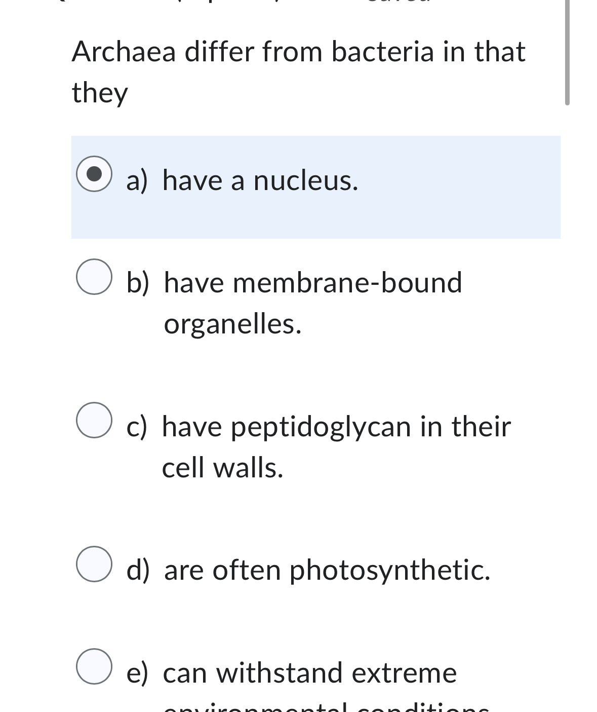 Solved Archaea differ from bacteria in that theya) ﻿have a | Chegg.com