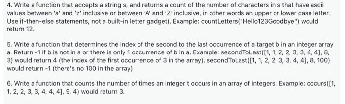 Solved For each function be sure to include a block comment | Chegg.com