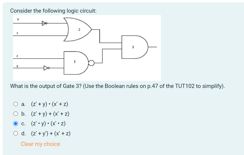 Solved Consider the following logic circuit:What is the | Chegg.com