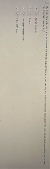 Solved You install new switches in your server room and are | Chegg.com