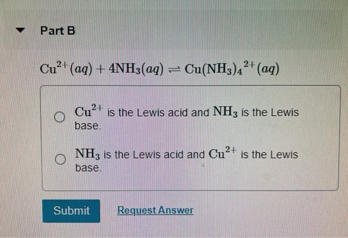 Solved Identify the Lewis acid and Lewis base from among the | Chegg.com