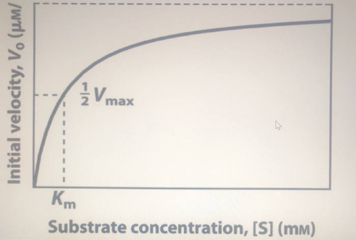 Solved The curve shows the initial velocity (V.) vs. | Chegg.com