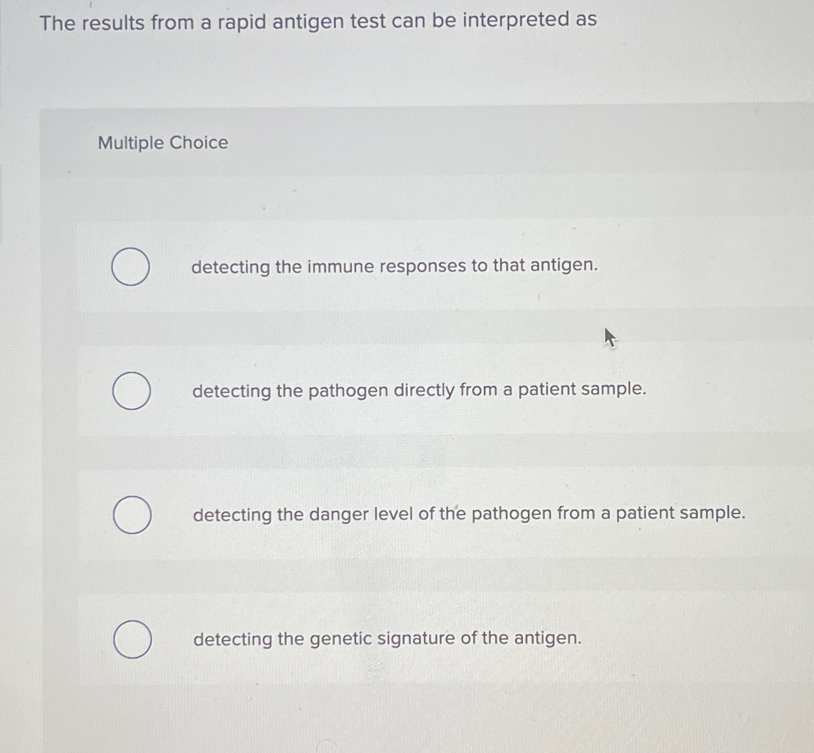 Solved The results from a rapid antigen test can be | Chegg.com