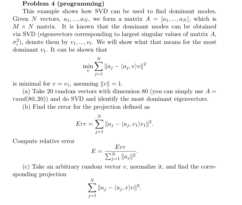 Solved Problem 4 (programming)This example shows how SVD can | Chegg.com