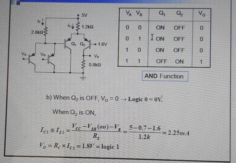 Solved Example Neglect The Base Currents A What Logic