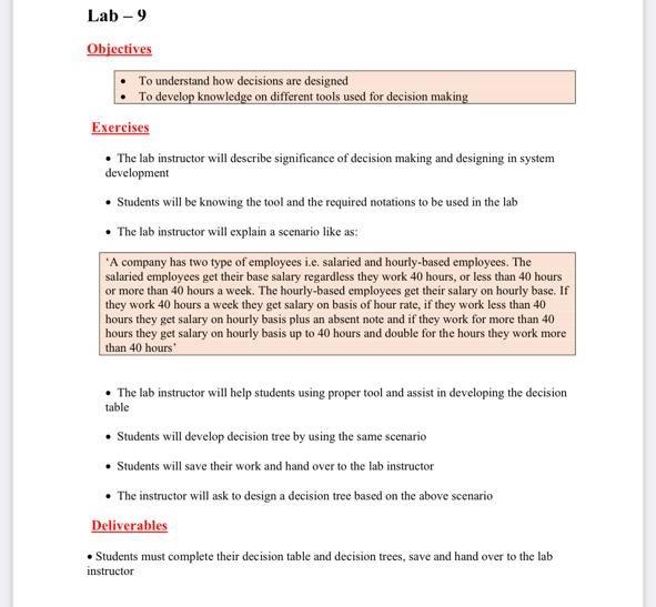Solved Lab - 9 Objectives To understand how decisions are | Chegg.com