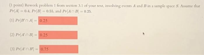 Solved (1 point) Rework problem 1 from section 3.1 of your | Chegg.com