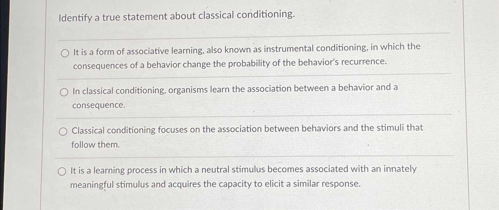 Solved Identify a true statement about classical | Chegg.com