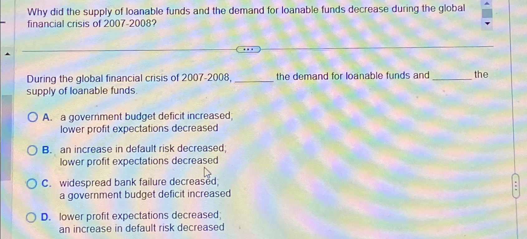 Solved Why did the supply of loanable funds and the demand | Chegg.com