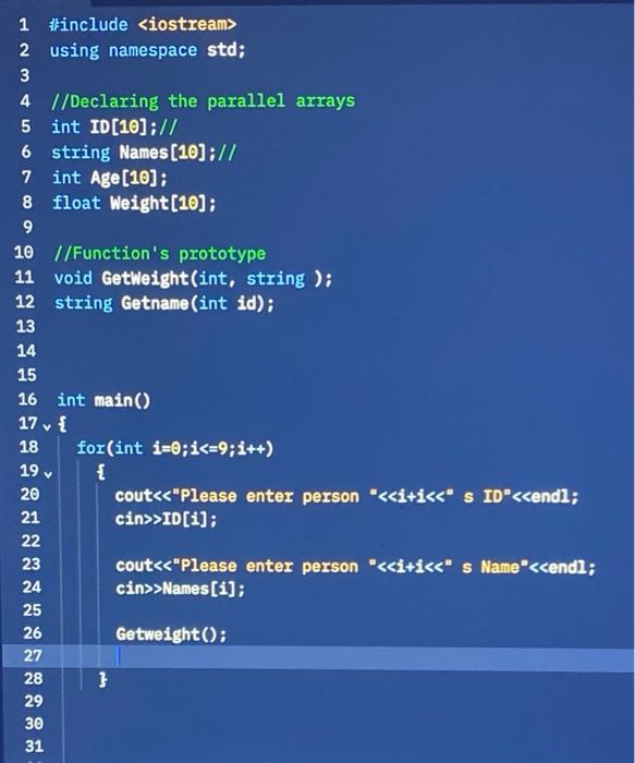 Solved 1 #include 2 using namespace std; 3 4 l/Declaring | Chegg.com