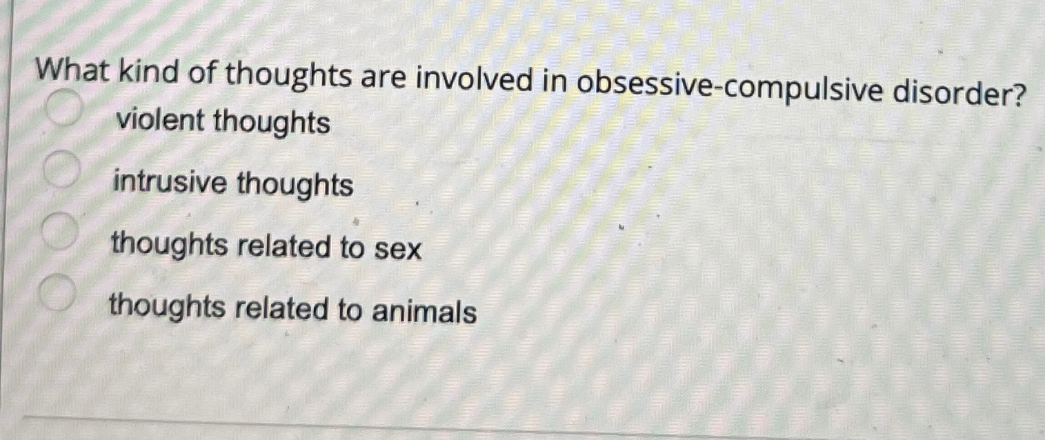 Solved What kind of thoughts are involved in | Chegg.com