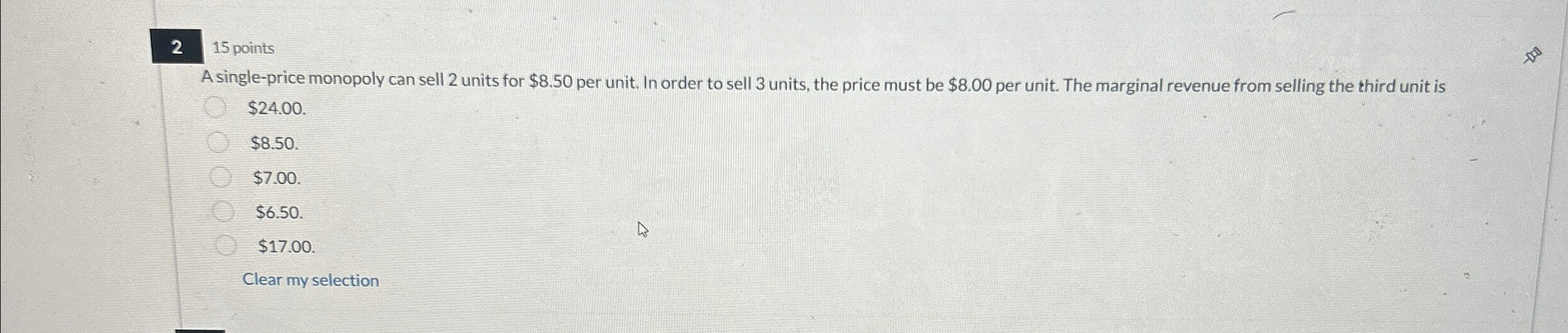 Solved 215 ﻿pointsA single-price monopoly can sell 2 ﻿units | Chegg.com