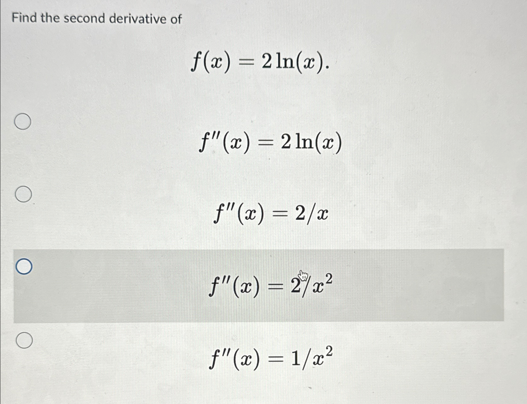 Solved Find the second derivative | Chegg.com