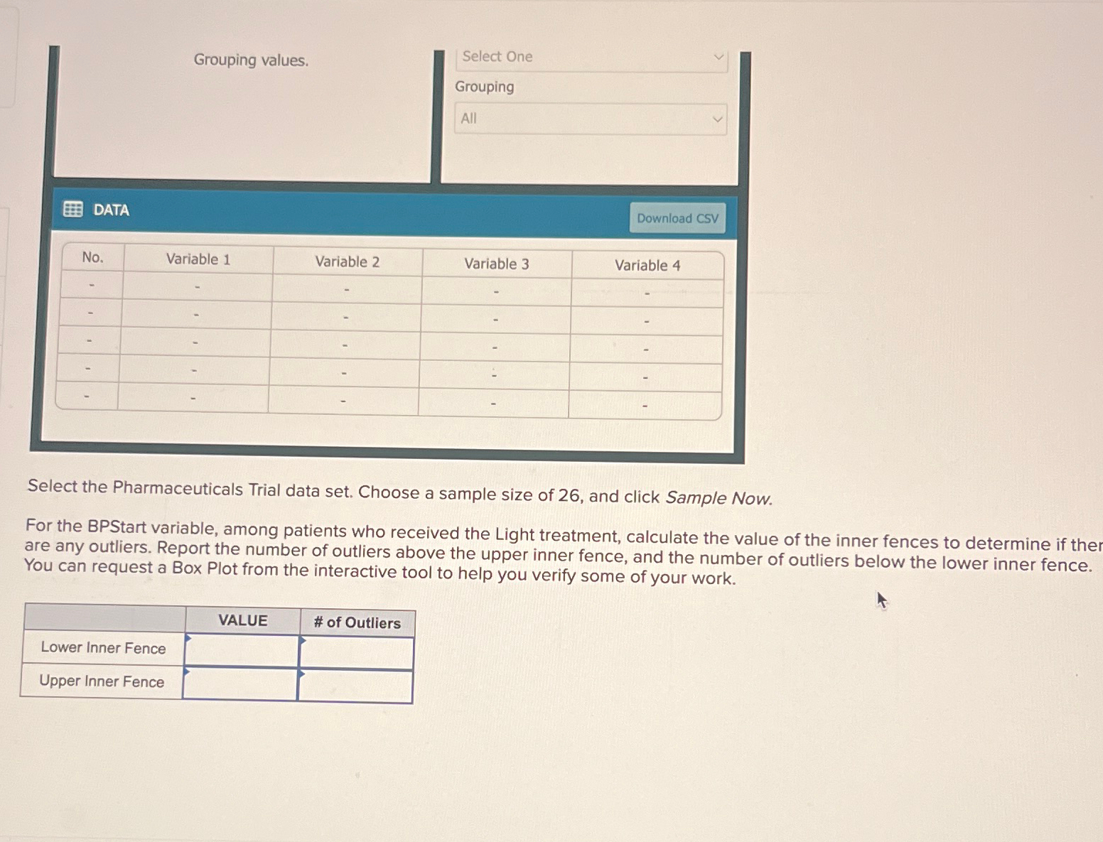 Grouping values.Select OneGroupingAllDATADownload | Chegg.com