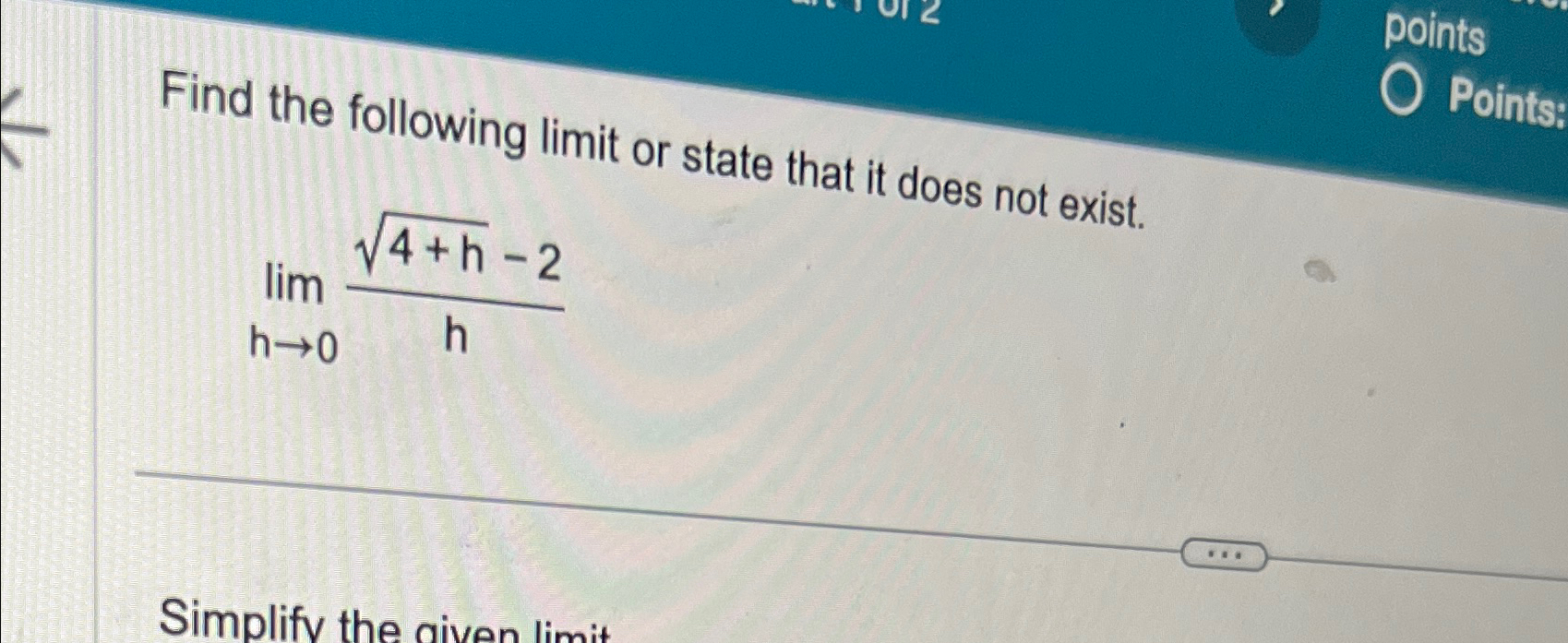Solved Find the following limit or state that it does not | Chegg.com