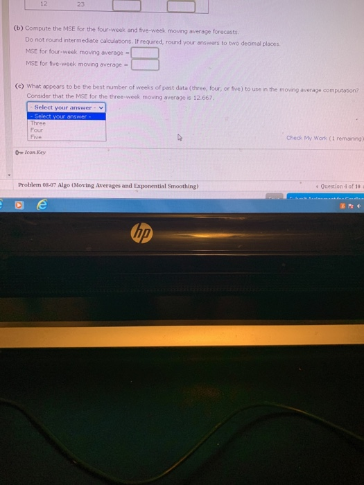 Solved S Problem 08-07 Algo (Moving Averages and Exponential | Chegg.com