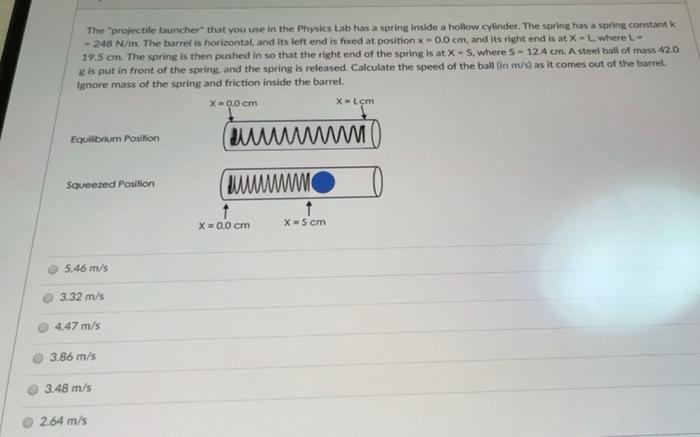 Solved The projectile launcher that you use in the Physics | Chegg.com