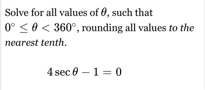 Solved Solve for all values of \\( \\theta \\), such that | Chegg.com