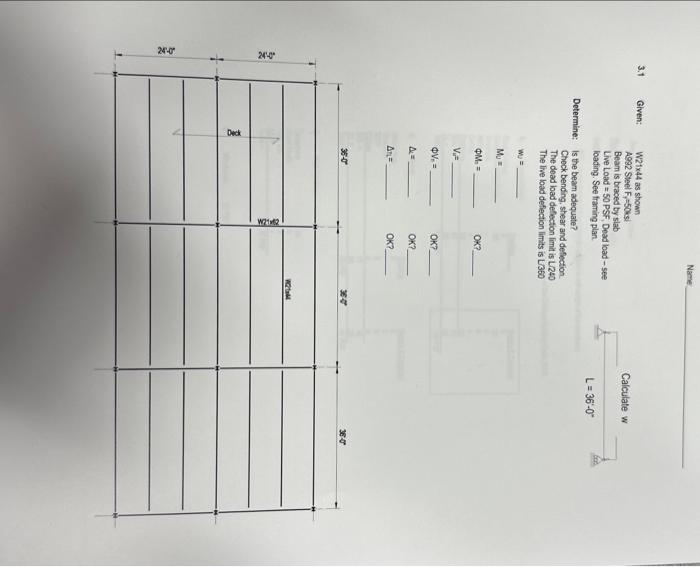 W21x44 as shown A992 Steel Fy=50isi Beam is braced by | Chegg.com