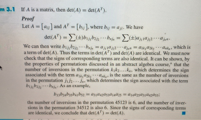 Solved Use the cofactor expansion method of finding the | Chegg.com
