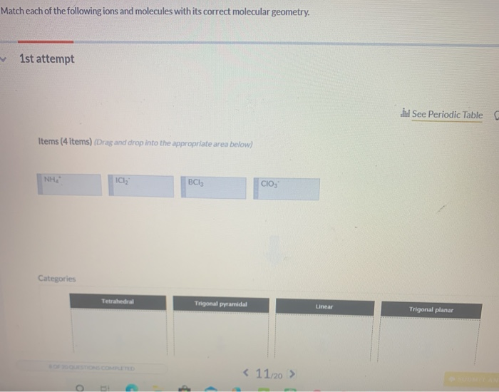 Solved Match each of the following ions and molecules with | Chegg.com