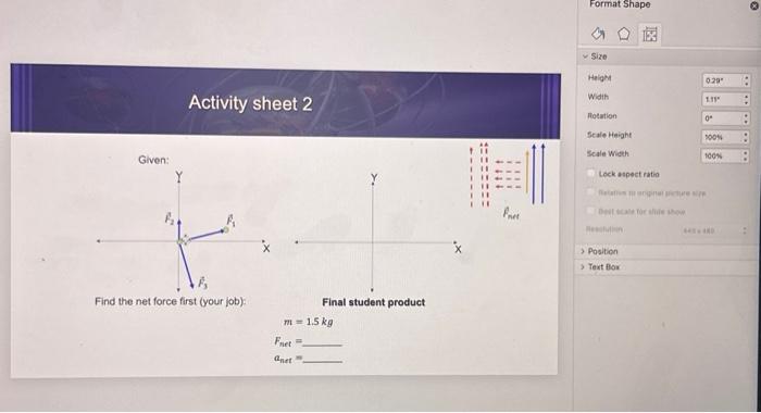 Activity sheet 2 Given: Y ∼5iz0 θ Find the net force | Chegg.com