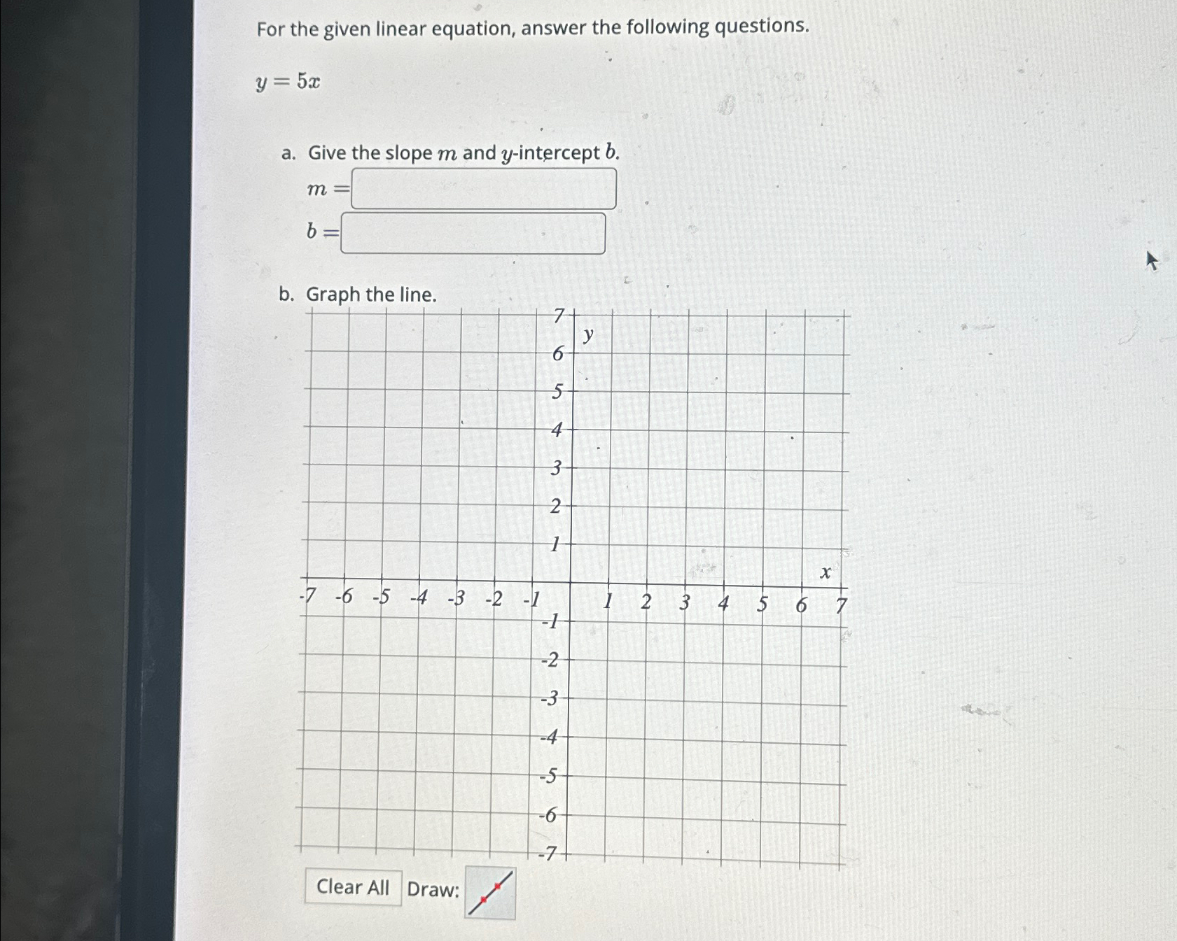 Solved For the given linear equation, answer the following | Chegg.com