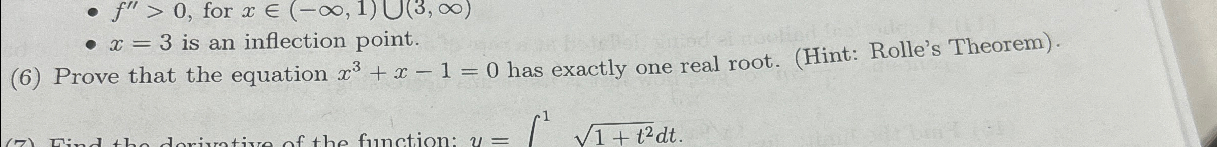 Solved f''>0, ﻿for xin(-∞,1)∪(3,∞)x=3 ﻿is an inflection | Chegg.com