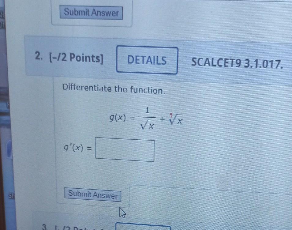 Solved SCALCET9 3.1.017. Differentiate the function. | Chegg.com