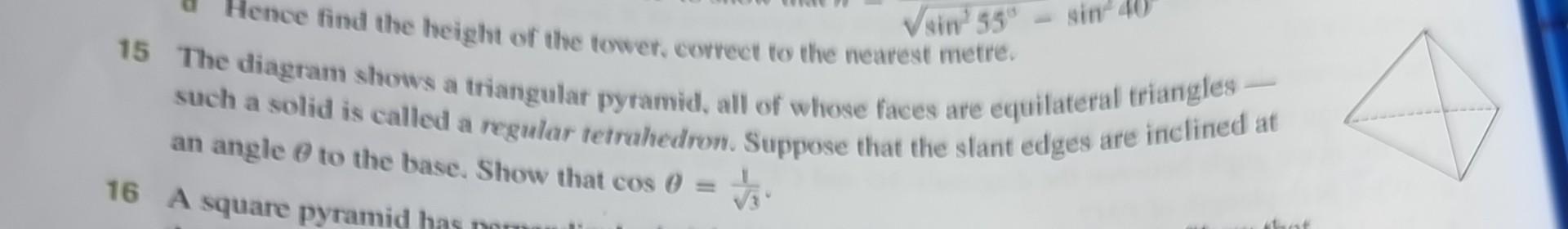 Solved height of the tower, correct to the nearest metre. | Chegg.com