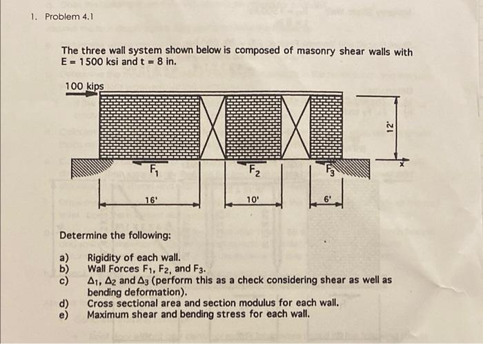 1. Problem 4.1 The three wall system shown below is | Chegg.com