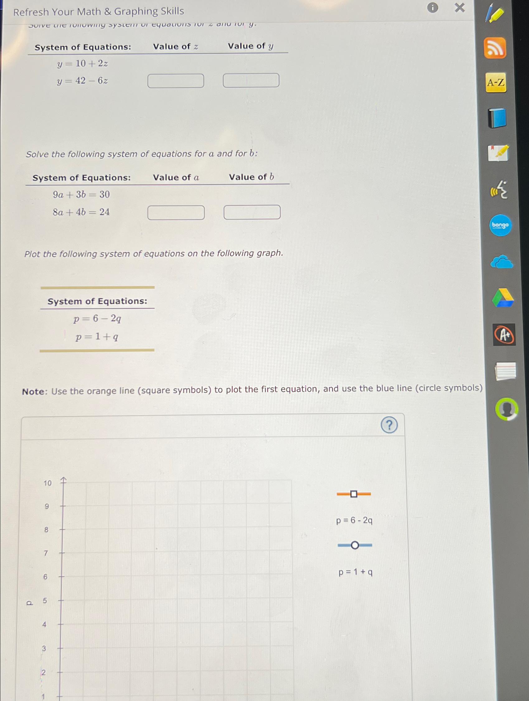 Solved Refresh Your Math & Graphing SkillsiSystem of | Chegg.com