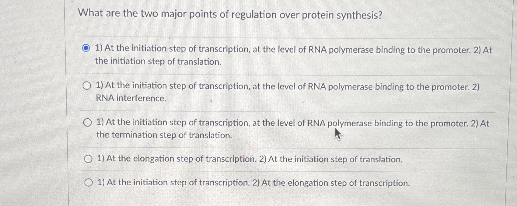 Solved What are the two major points of regulation over | Chegg.com