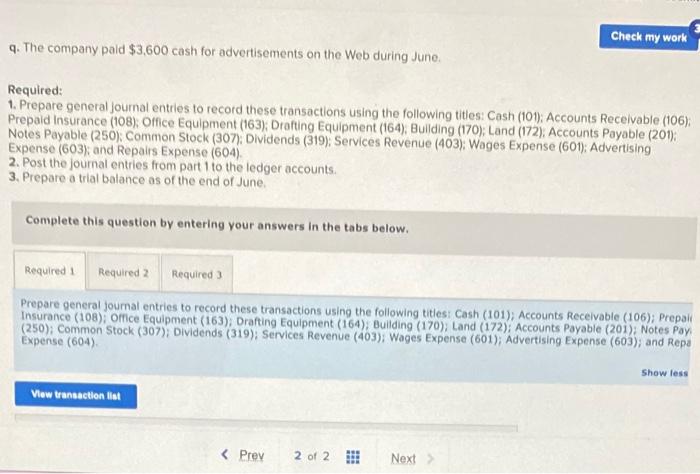 Solved Problem 2-2A (Algo) Preparing and posting journal | Chegg.com
