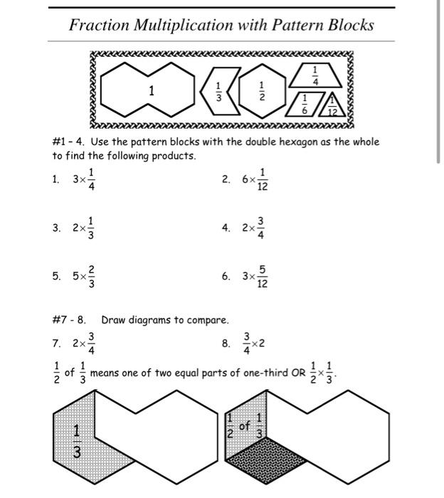 Solved please help with these fractions and pattern blocks.. | Chegg.com