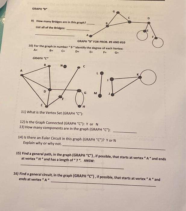 Solved 9) How many Bridges are in this graph? List all of | Chegg.com
