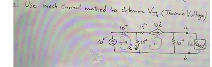 Solved Use mesh current method to determine VTh (Thevenin | Chegg.com