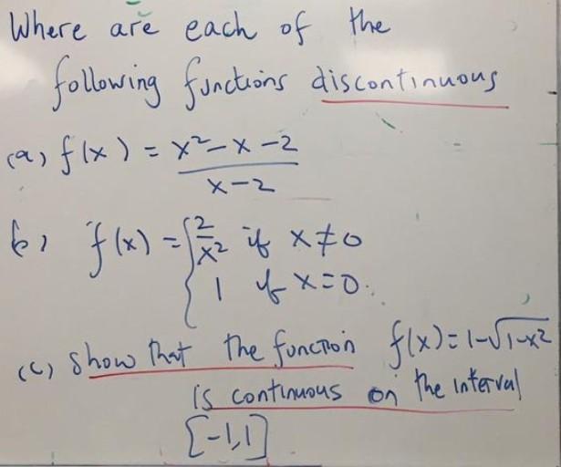 Solved Where are each of the following functions | Chegg.com