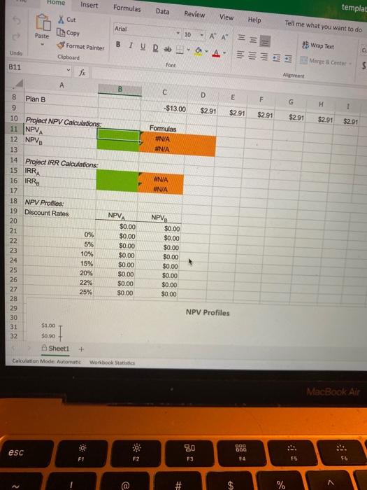 Solved Excel Online Structured Activity: NPV profiles A | Chegg.com
