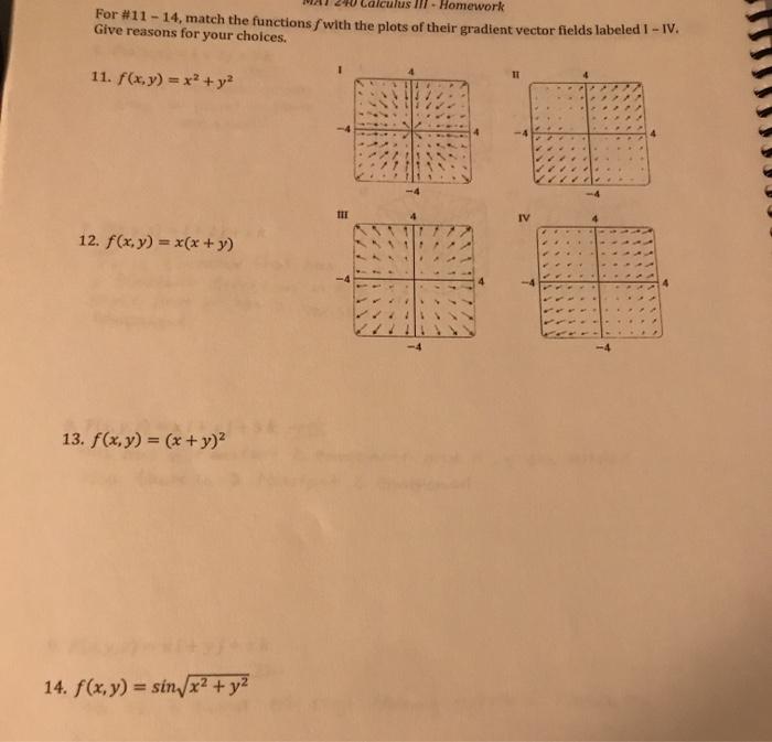 Solved Calculus II - Homework For #11 - 14, match the | Chegg.com