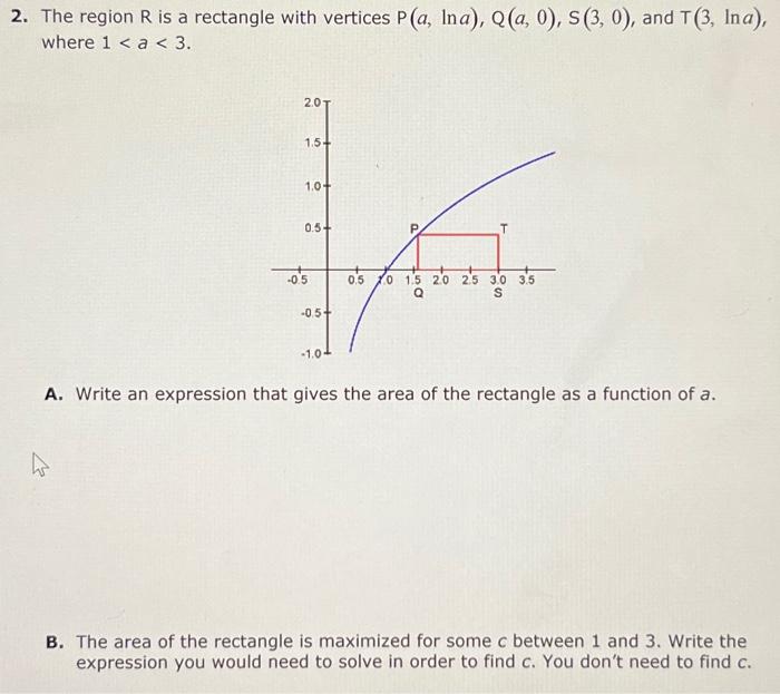 Solved 2. The region R is a rectangle with vertices | Chegg.com